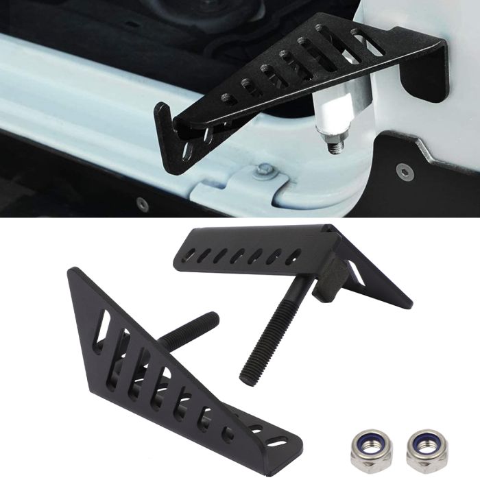 Jeep Wrangler JK Exterior Door Hinge Front Foot Pegs 2007-2018 Metal ...
